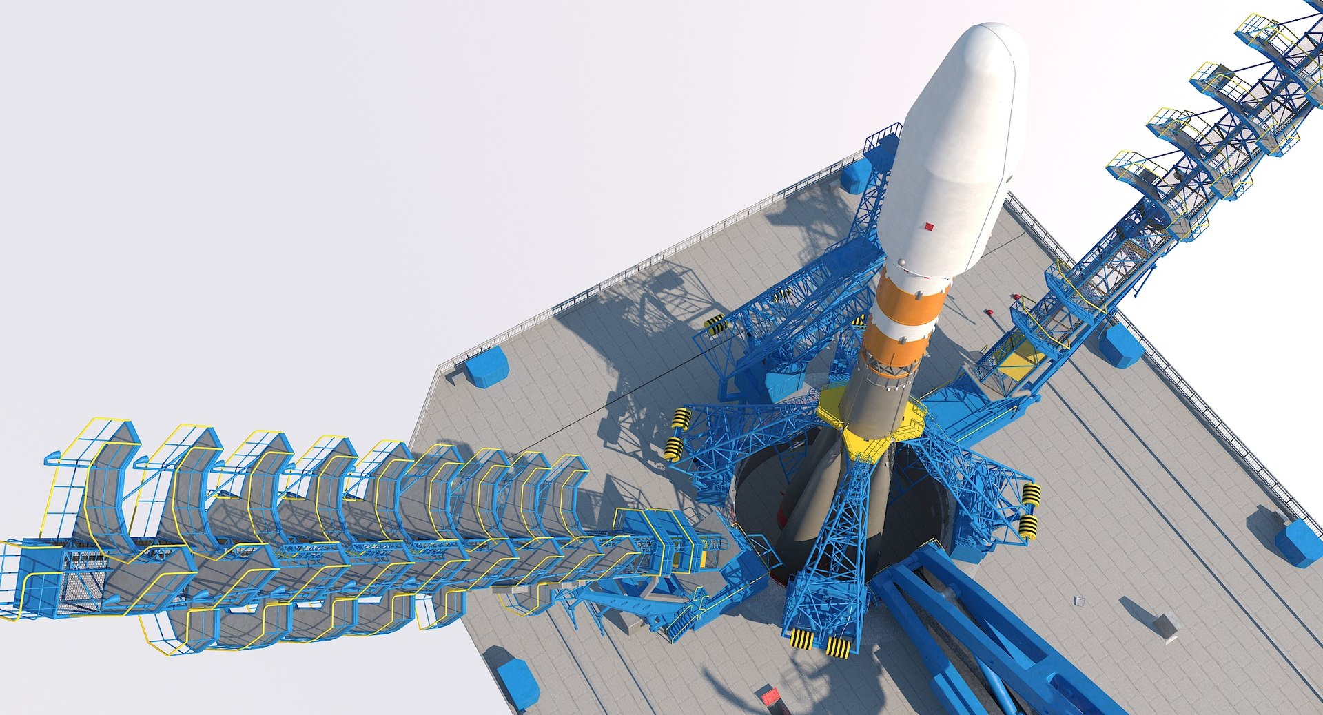 3d Model Soyuz-2 Launcher Launch Pad