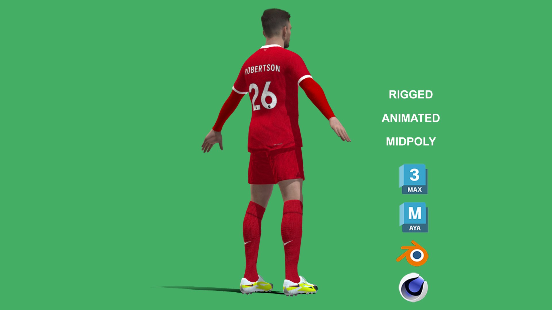 3D Rigged Andrew Robertson Liverpool 2024 3D Model - TurboSquid 2132277