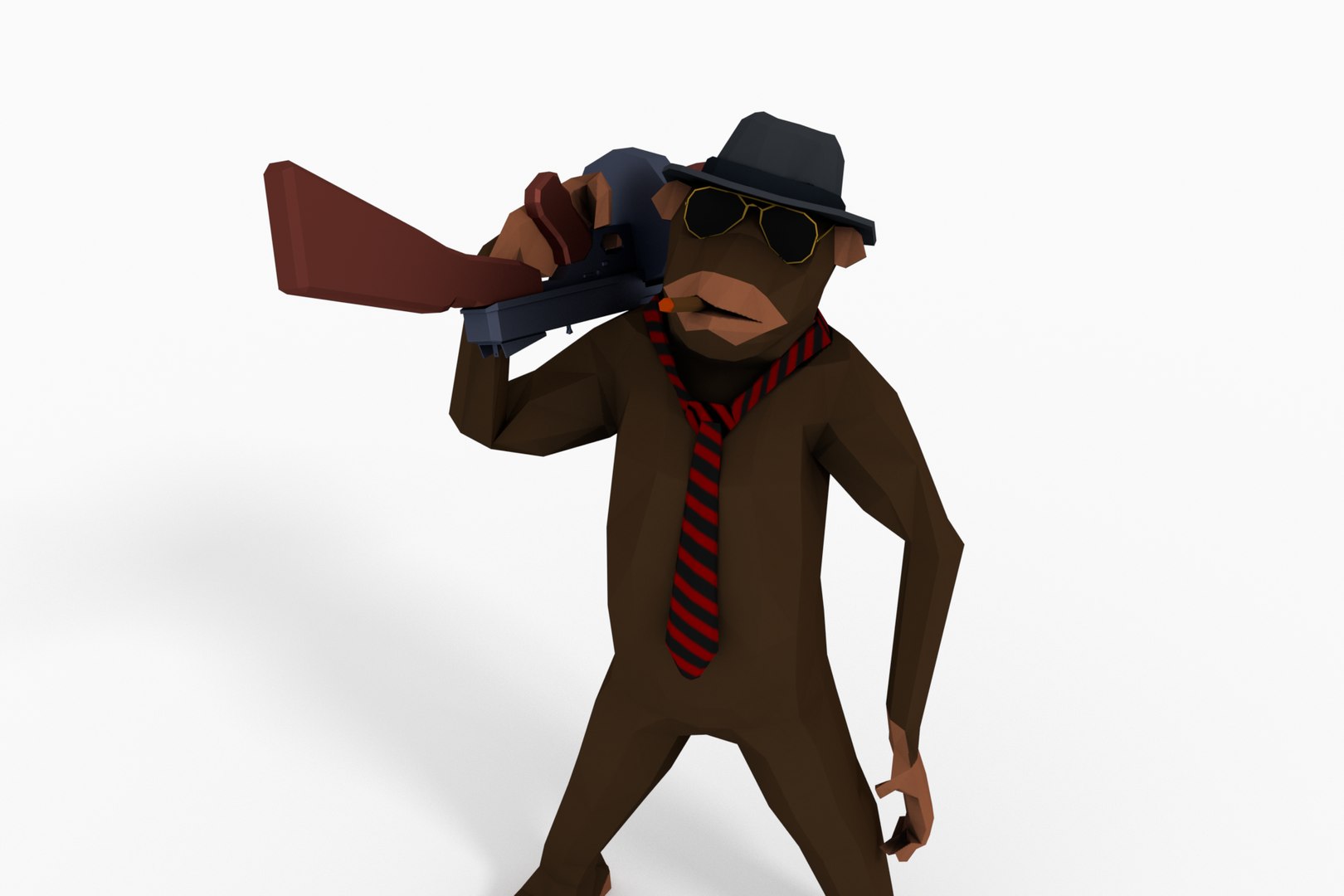 3D Monkey Gangster Model - TurboSquid 1359677