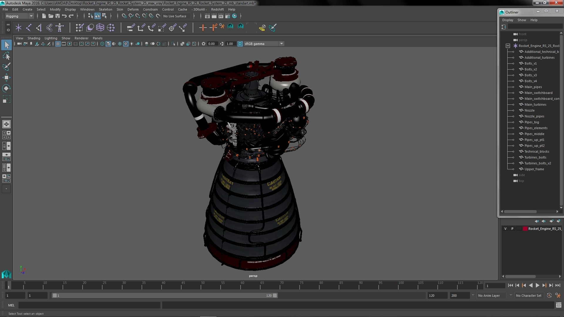 Rocket Engine RS 25 Rocket System 25 3D - TurboSquid 2059206