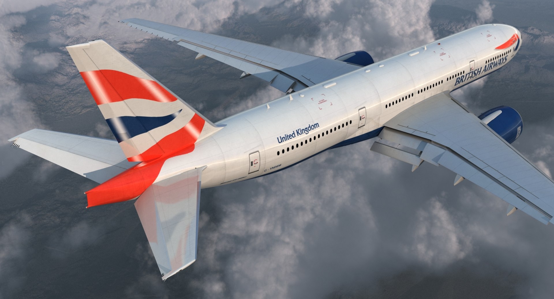 3d Model Of Boeing British Airways Rigged