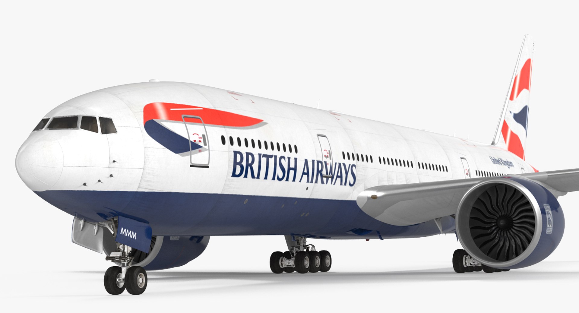 3d Model Of Boeing British Airways Rigged