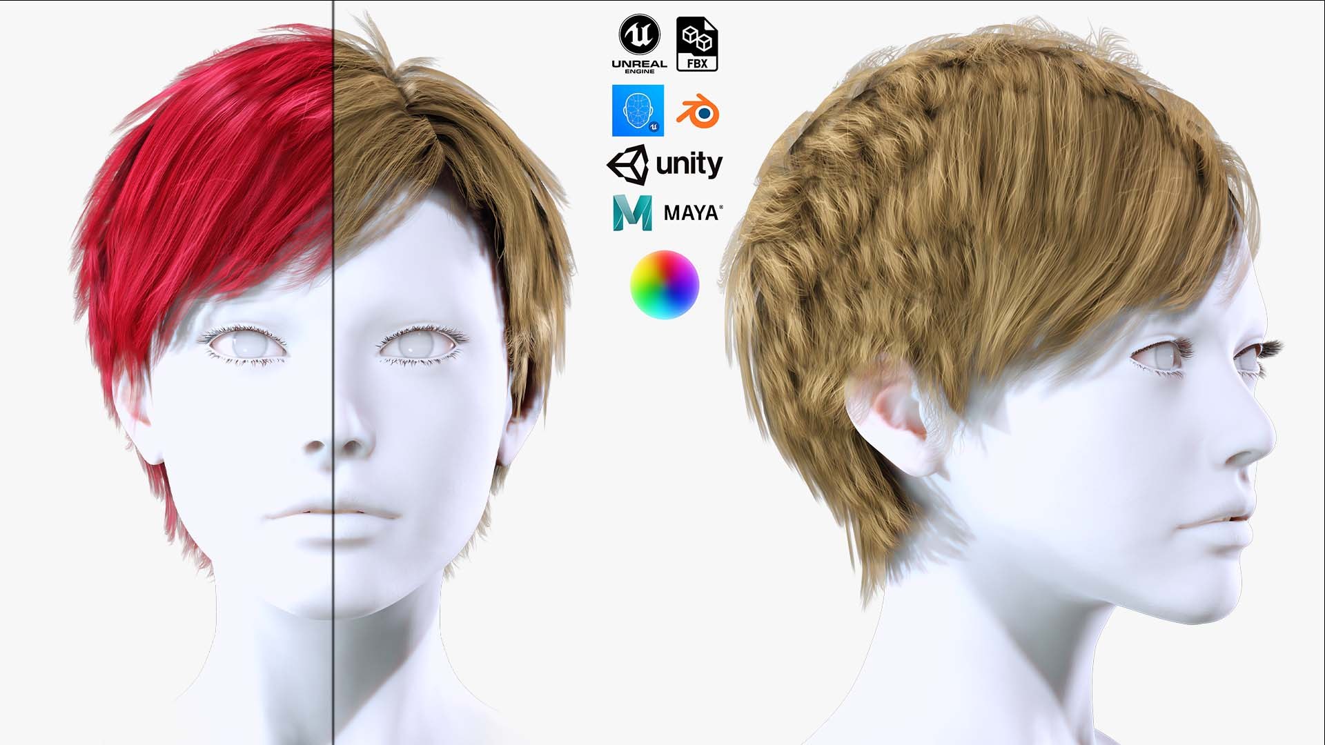 Realistic Short Female Hair Pixie 3D - TurboSquid 2133156
