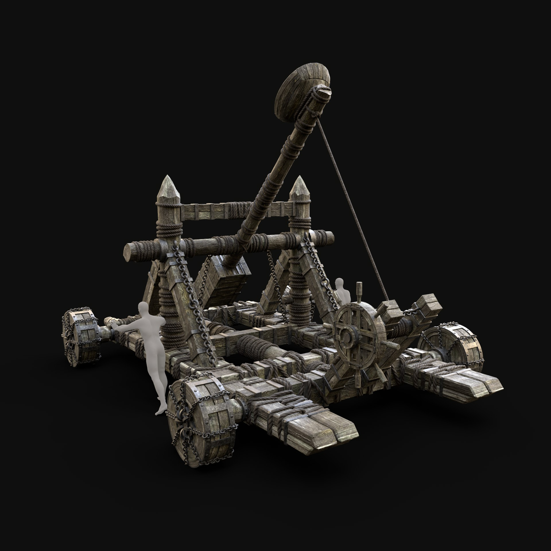 modelo 3d MÁQUINA DE GUERRA CATAPULTA ARMA DE BATALLA DE GUERRA DE ...