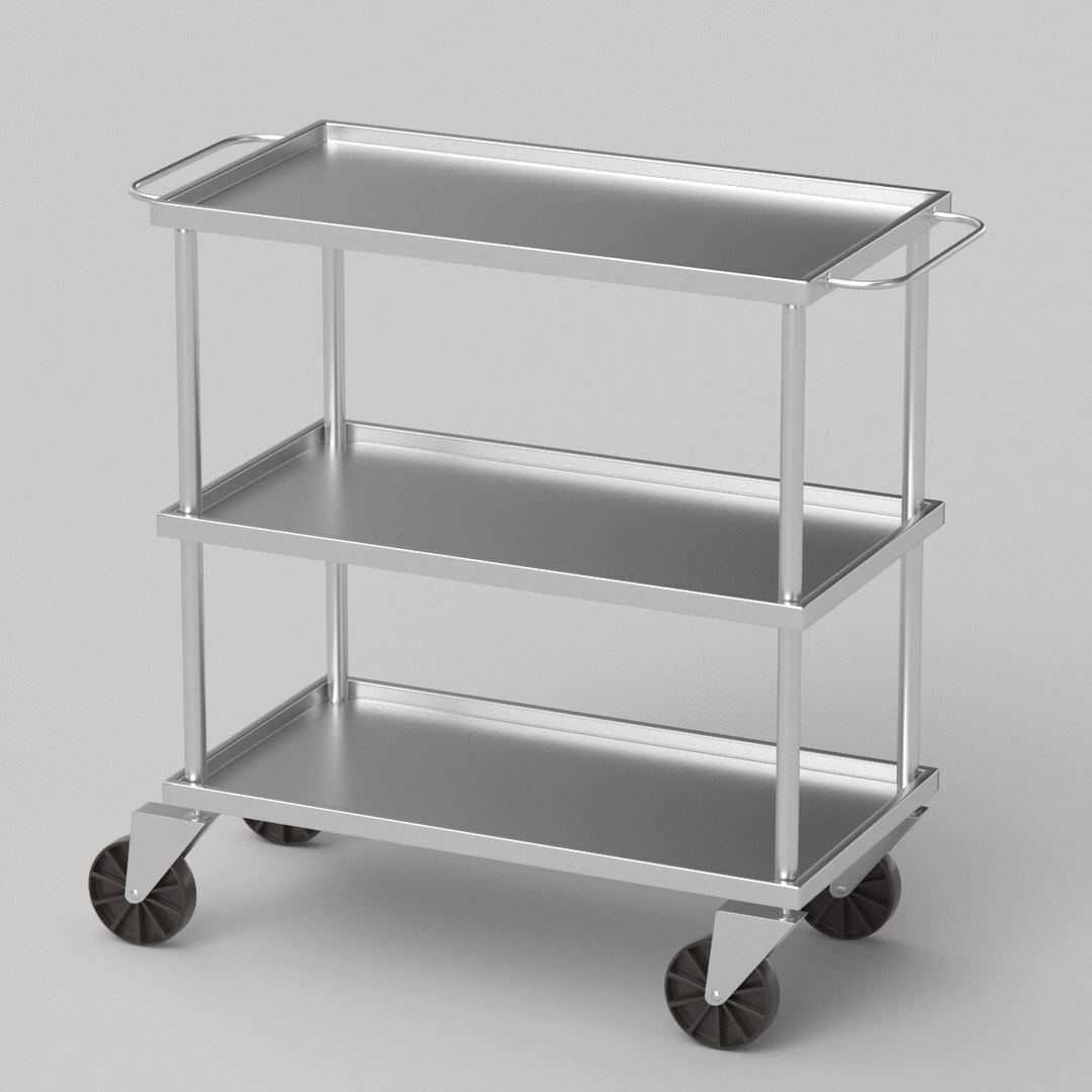 3D Silver Service Trolley - TurboSquid 2214511