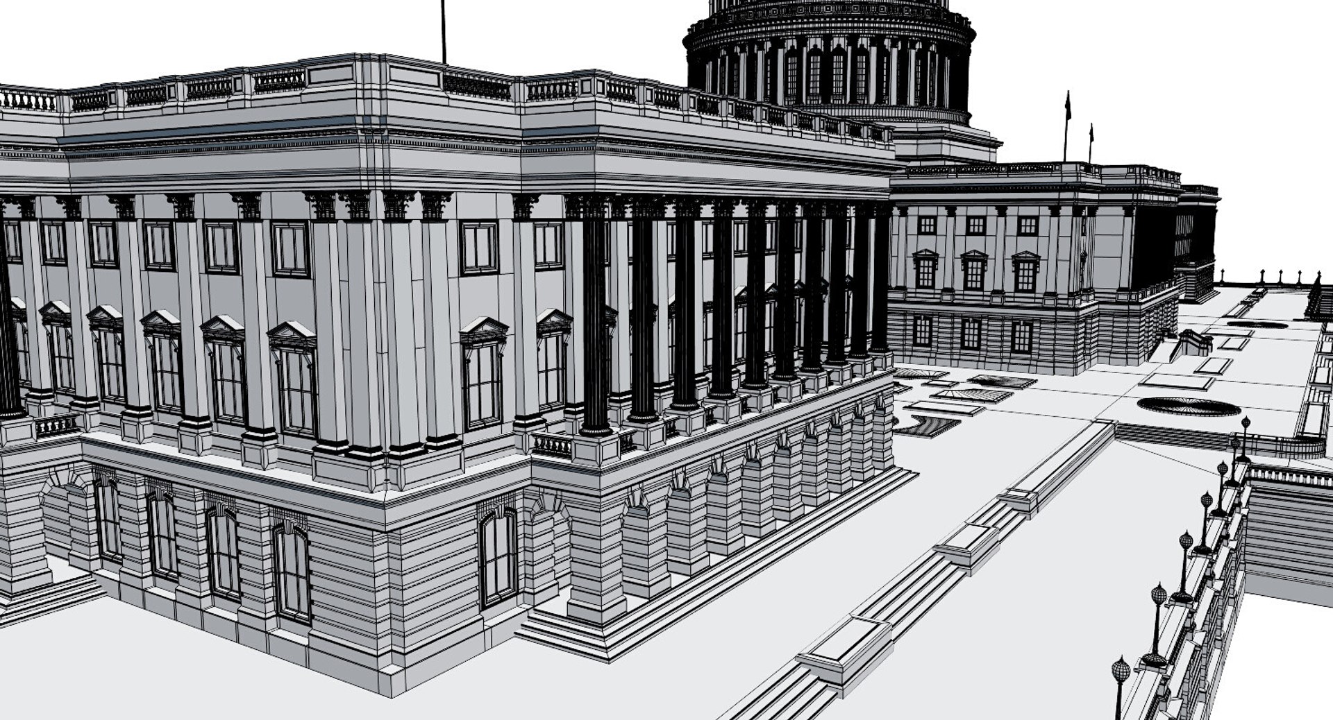 united states capitol building 3d max