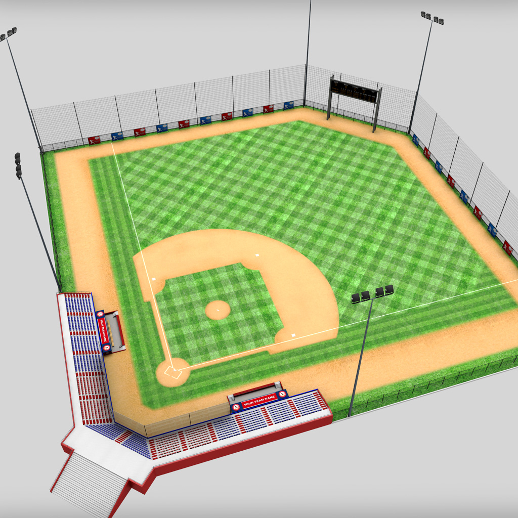 baseball stadium 3d max