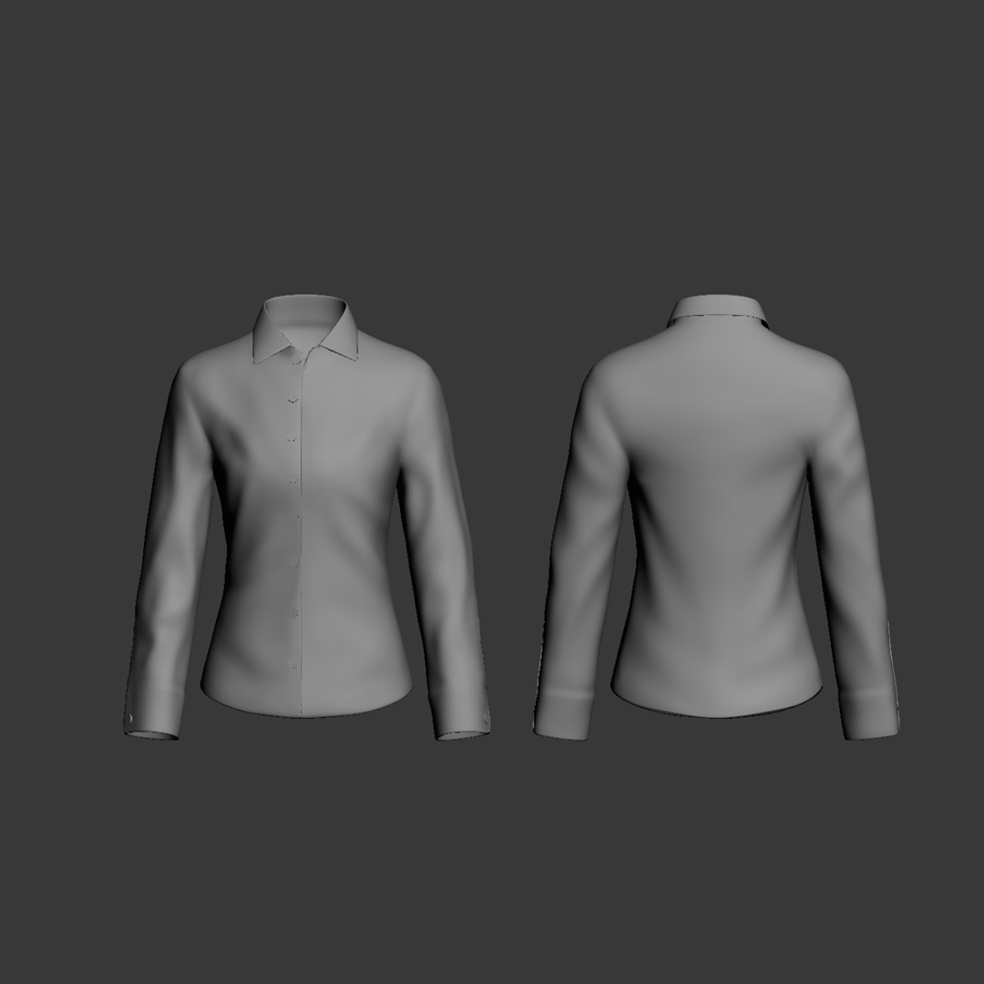 ladies shirt 3d obj