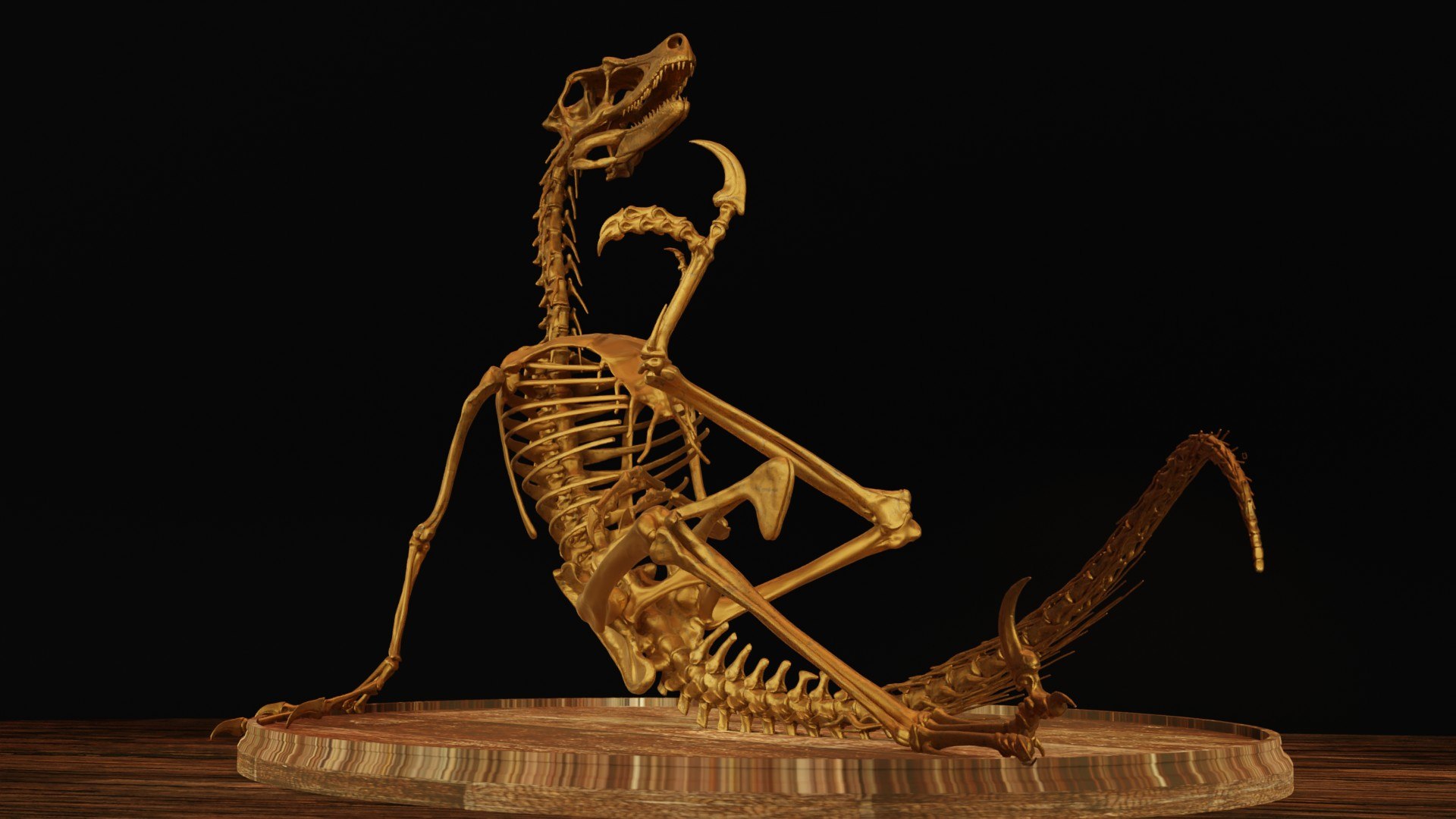 3D Velociraptor Skeleton Meme Diorama Philosoraptor Model - TurboSquid ...