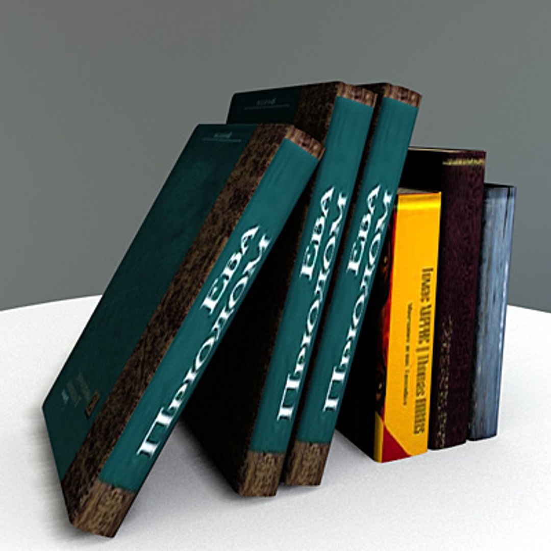 set books modeled pack 3d model