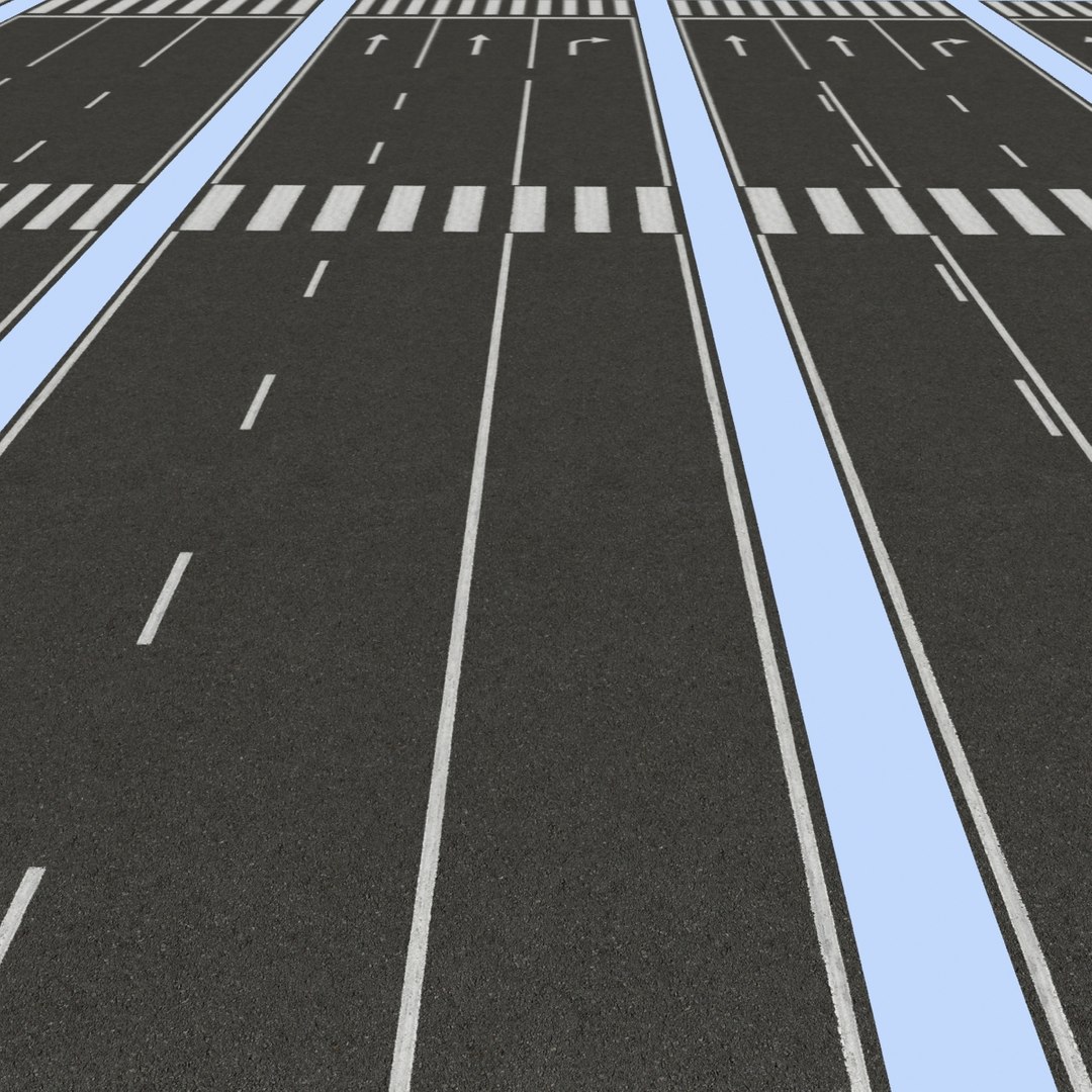 3d Model Of Road Mht-01 3 Lane