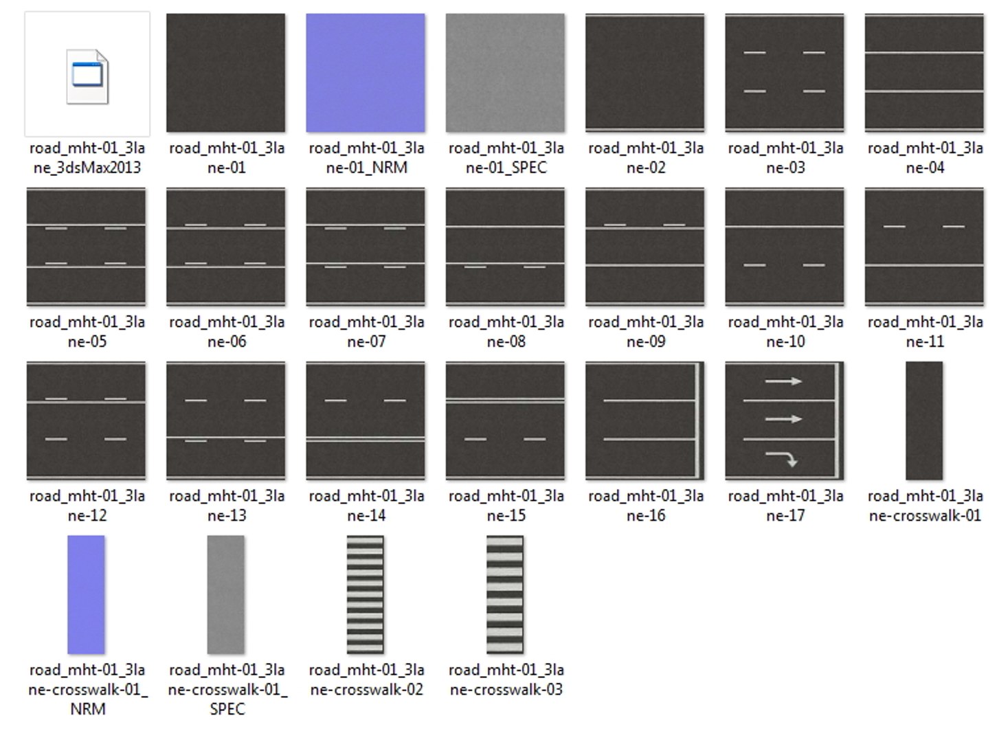 3d Model Of Road Mht-01 3 Lane