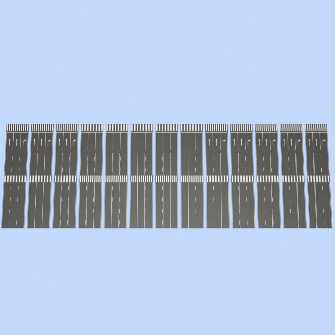 3d Model Of Road Mht-01 3 Lane
