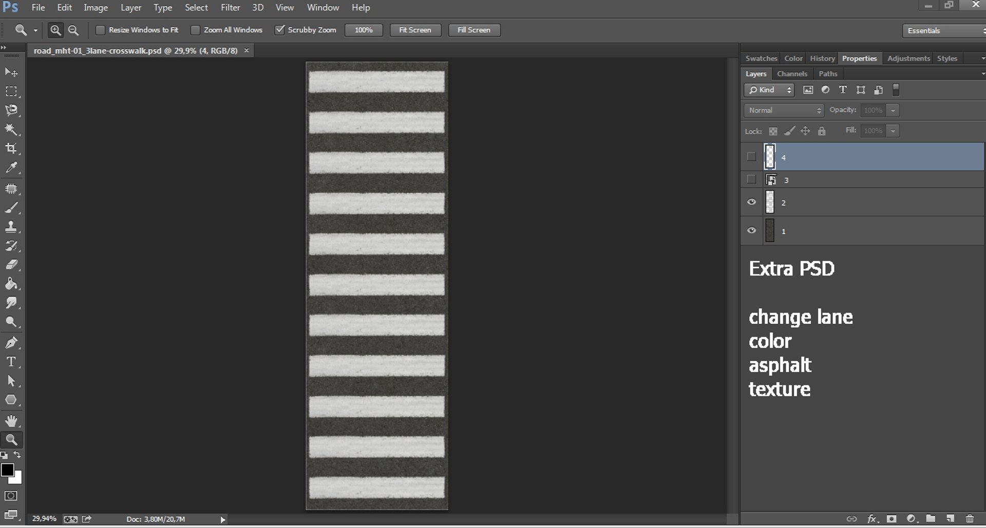3d Model Of Road Mht-01 3 Lane