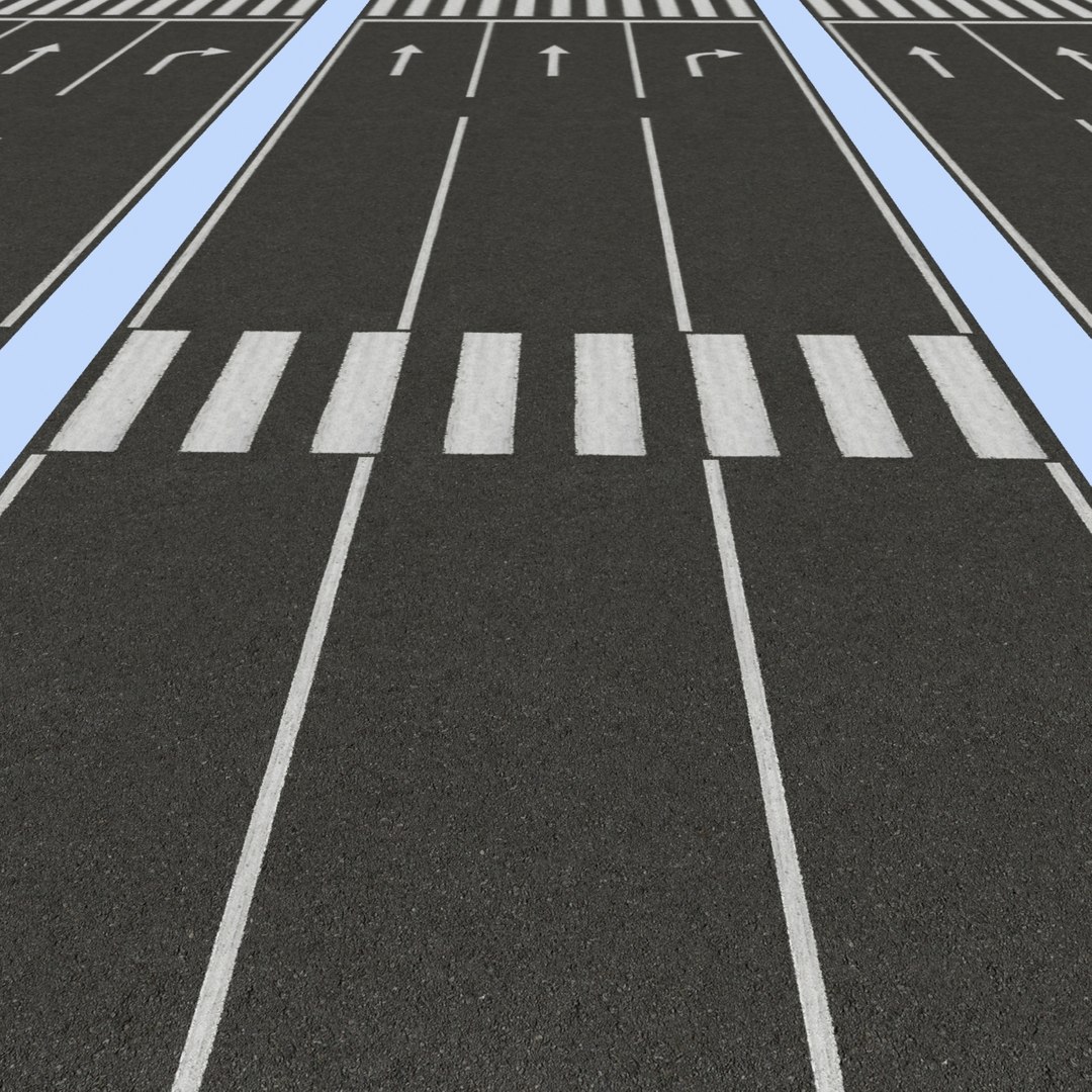 3d Model Of Road Mht-01 3 Lane