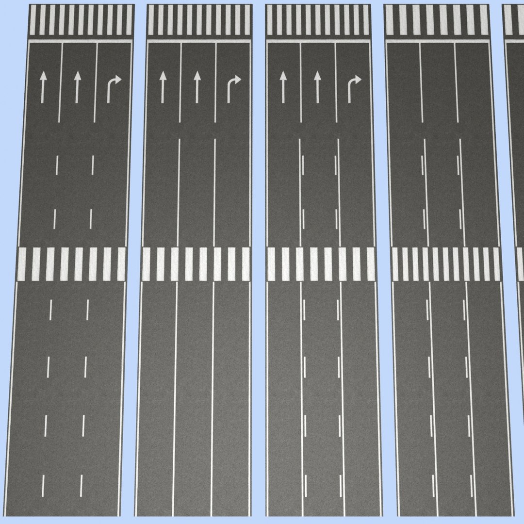 3d Model Of Road Mht-01 3 Lane