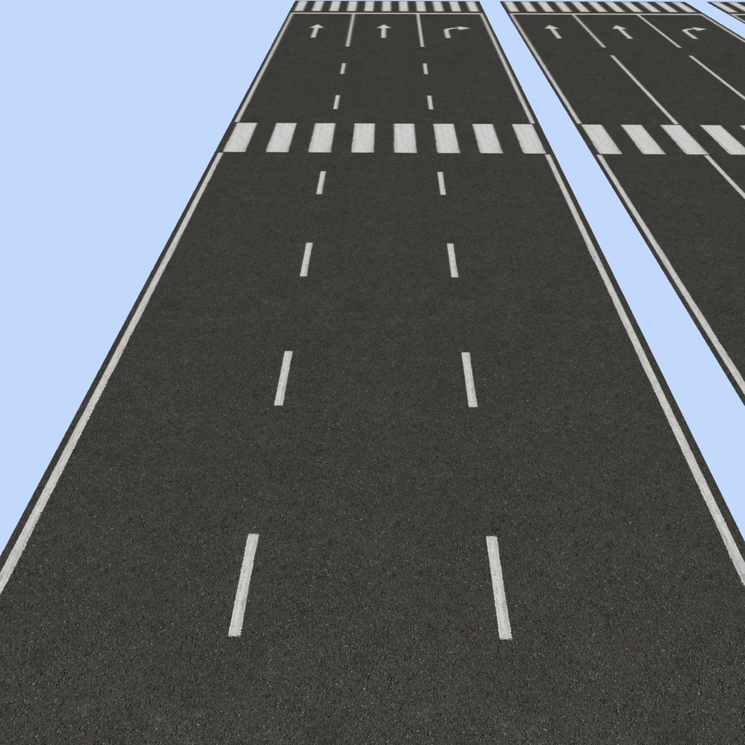 3d Model Of Road Mht-01 3 Lane