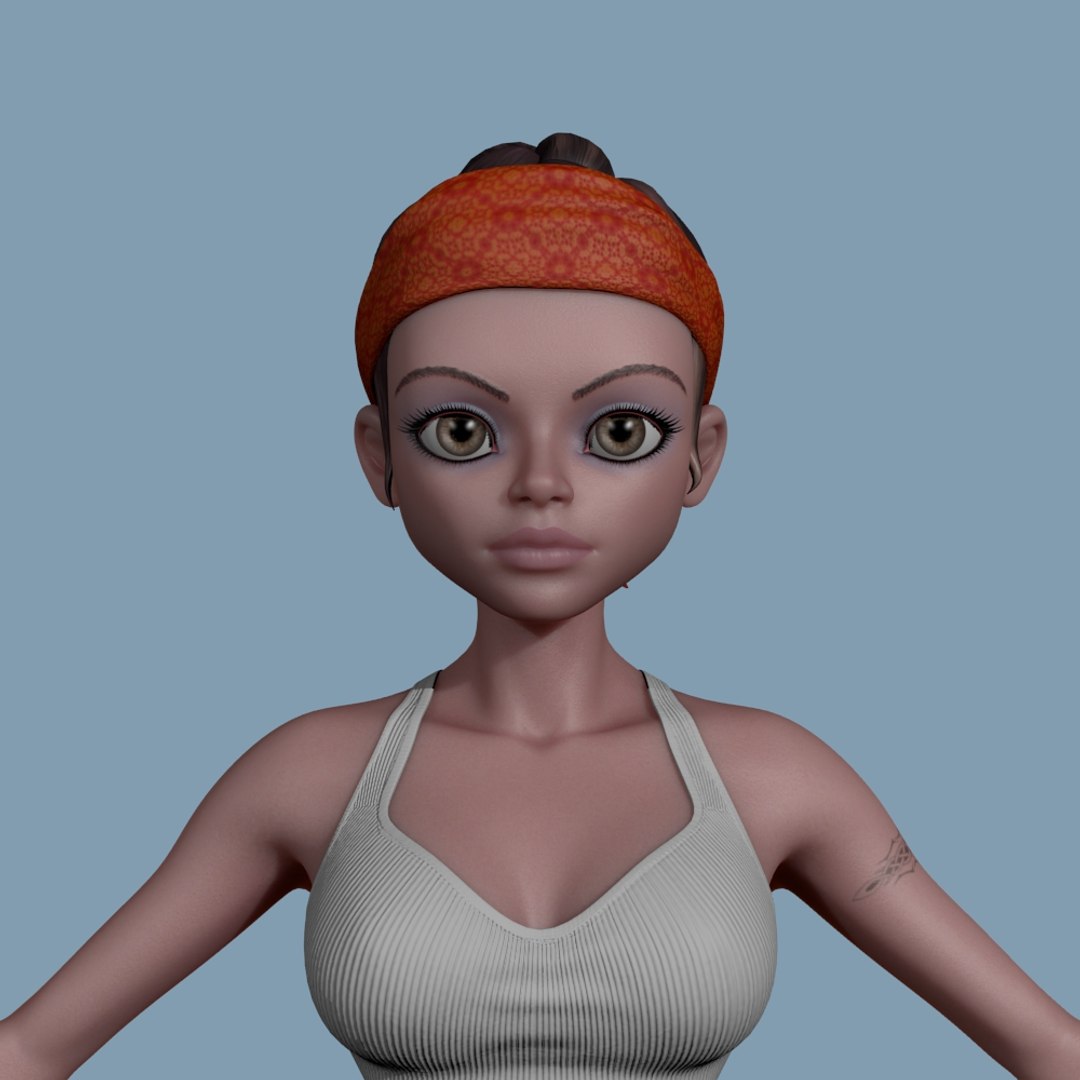 Stylized Female Clothed 3d Model