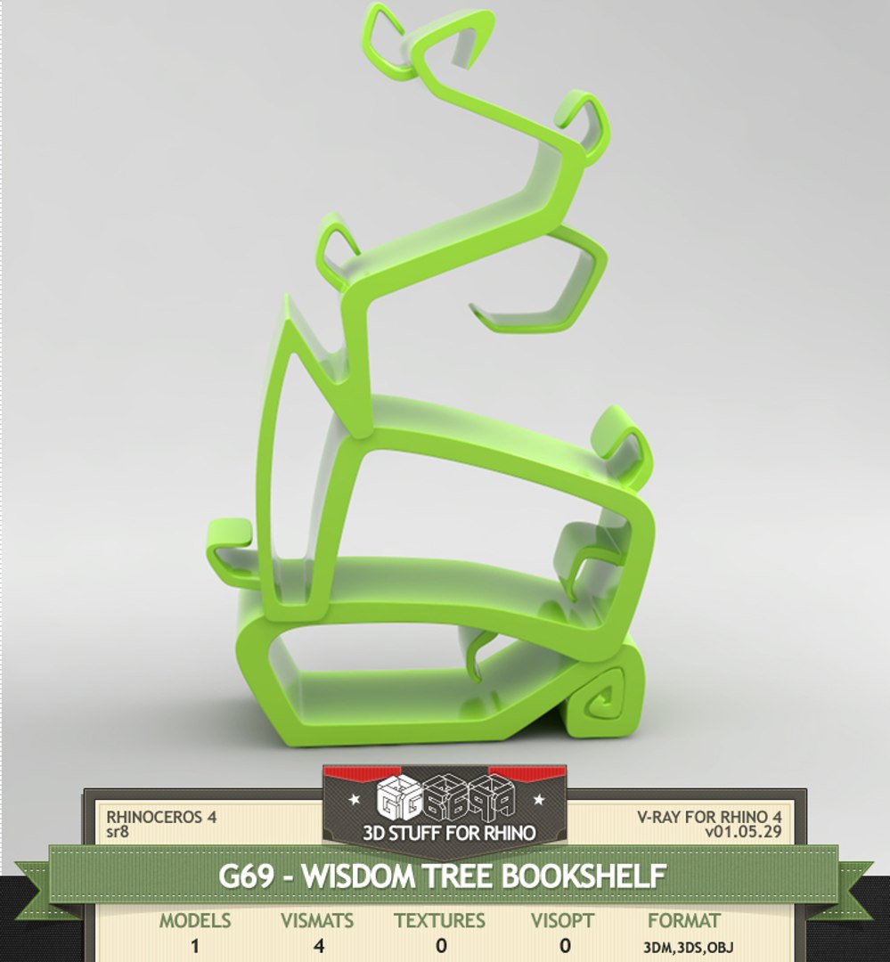 3d Model Tree Bookshelf