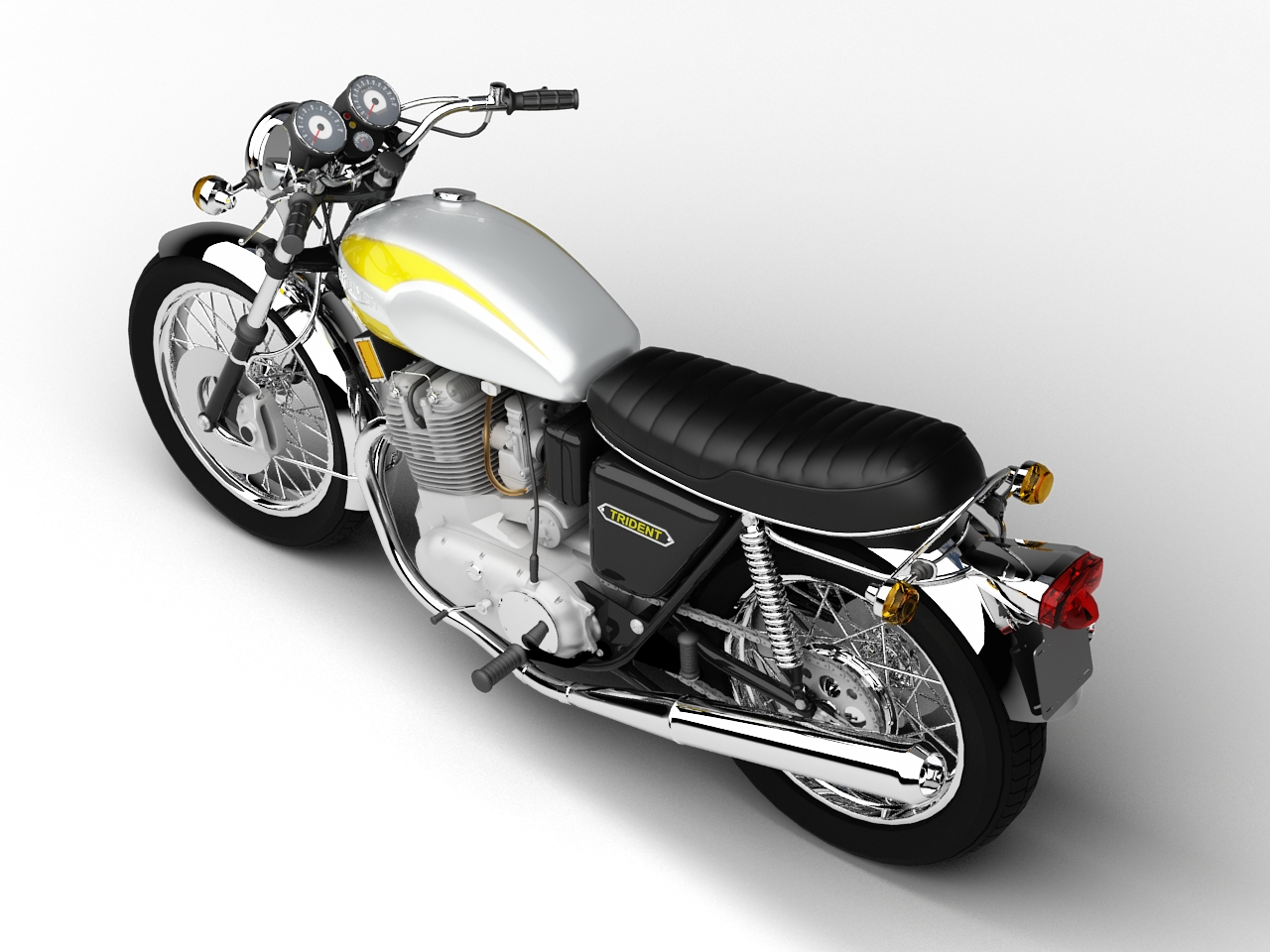triumph t160 trident 1975 3d max