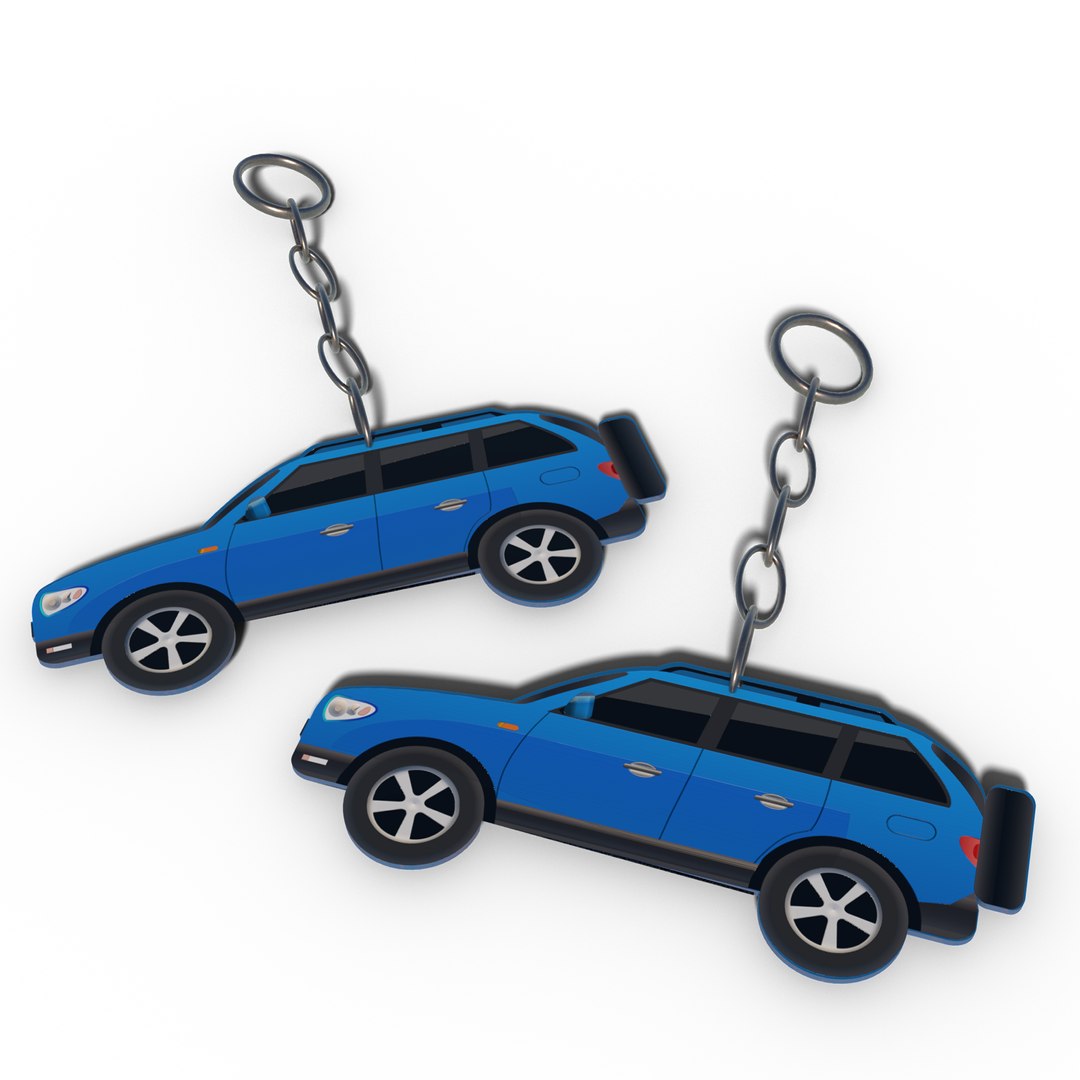 Blue Car Keychain 3D Model - TurboSquid 2093439