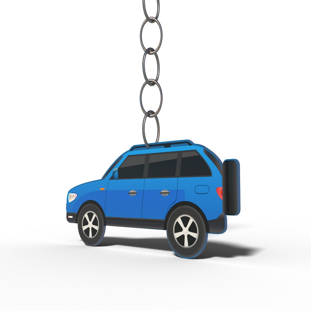 Blue Car Keychain 3D Model - TurboSquid 2093439