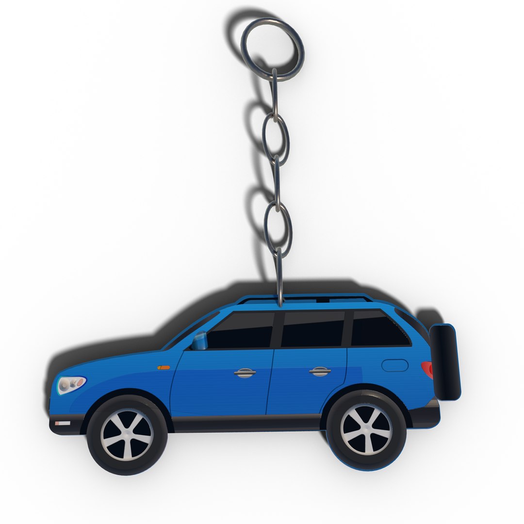 Blue Car Keychain 3D Model - TurboSquid 2093439