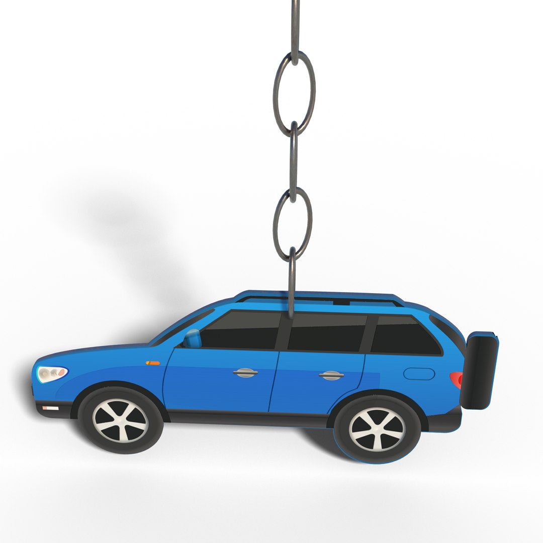 Blue Car Keychain 3D Model - TurboSquid 2093439