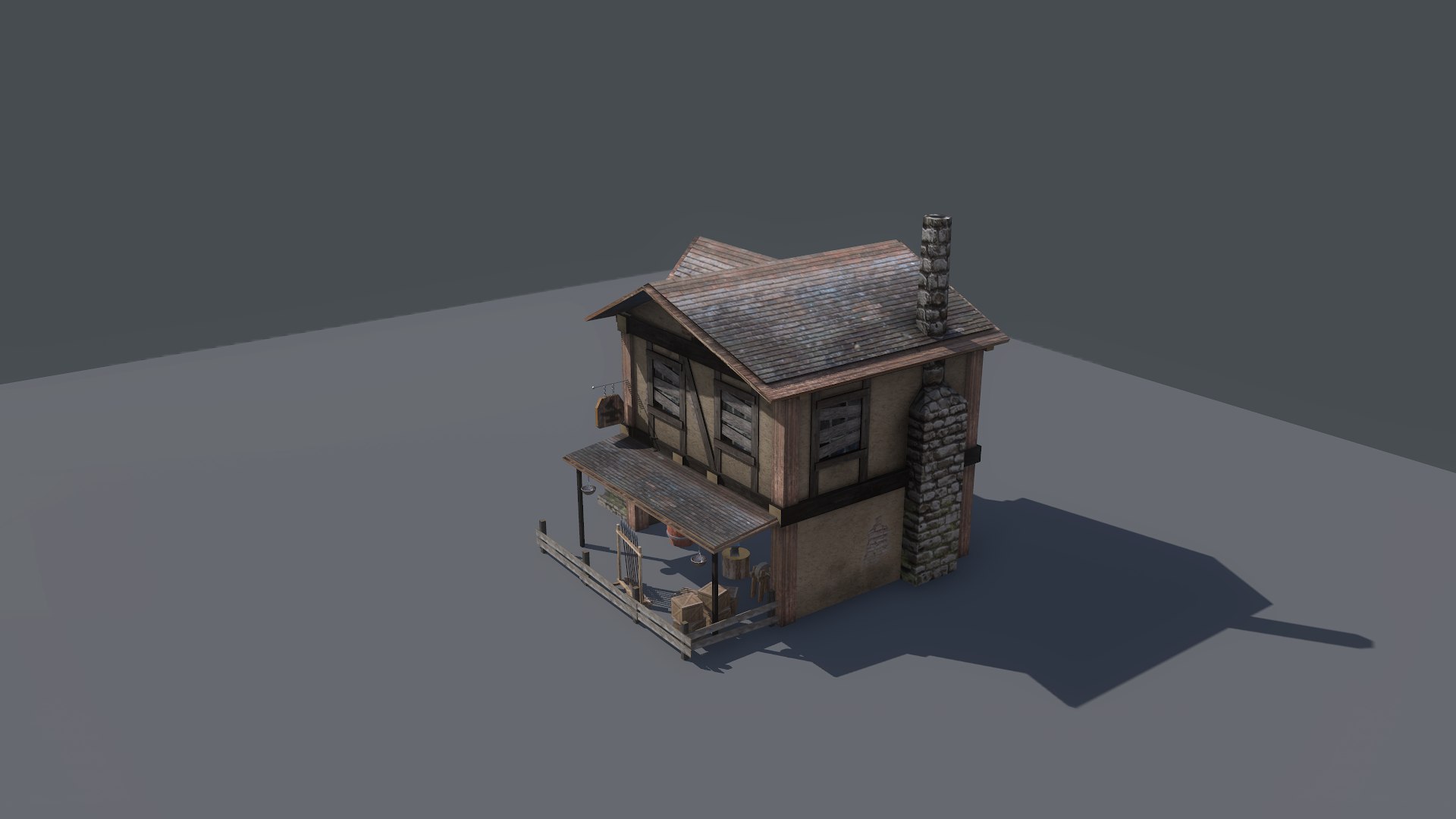 Ready Medieval Blacksmith House Building 3d Obj
