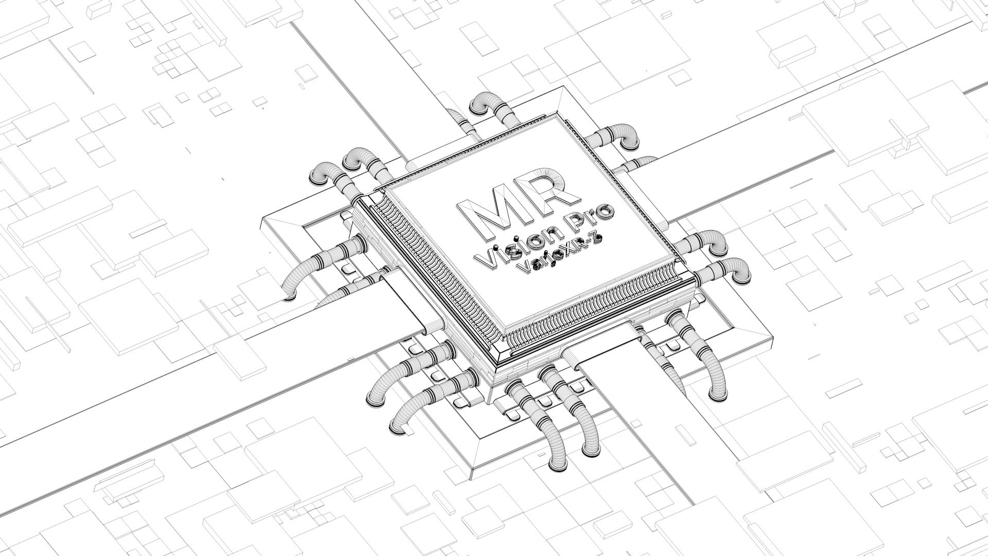 3D C4D Intelligent Head Display Mixed Reality Chip Transmission Chip ...