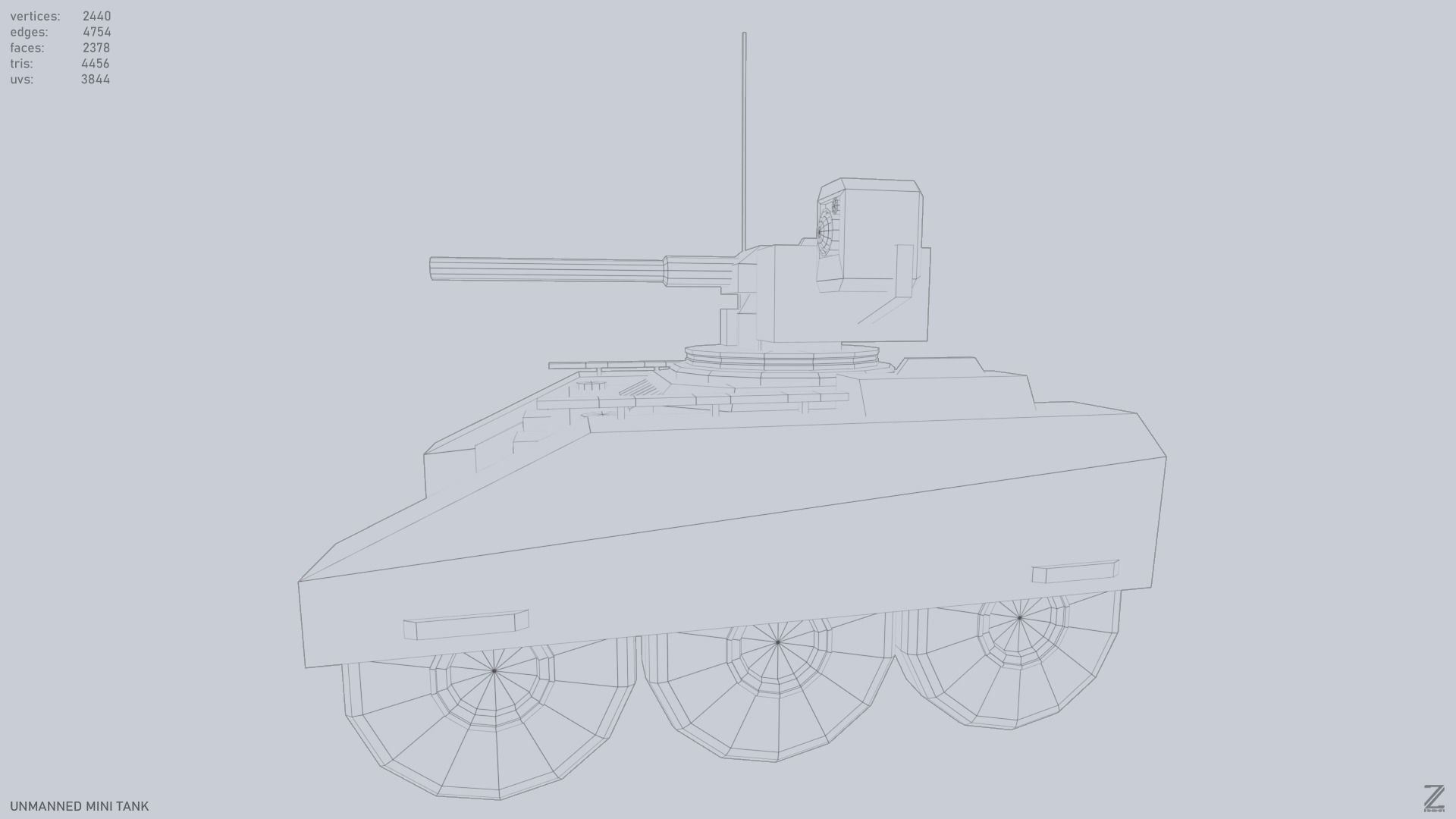 3D Unmanned Mini Tank Model - TurboSquid 2432448