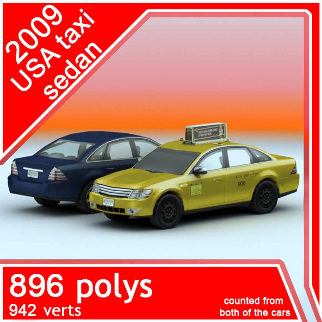 3d Model 2009 Usa Style Taxi