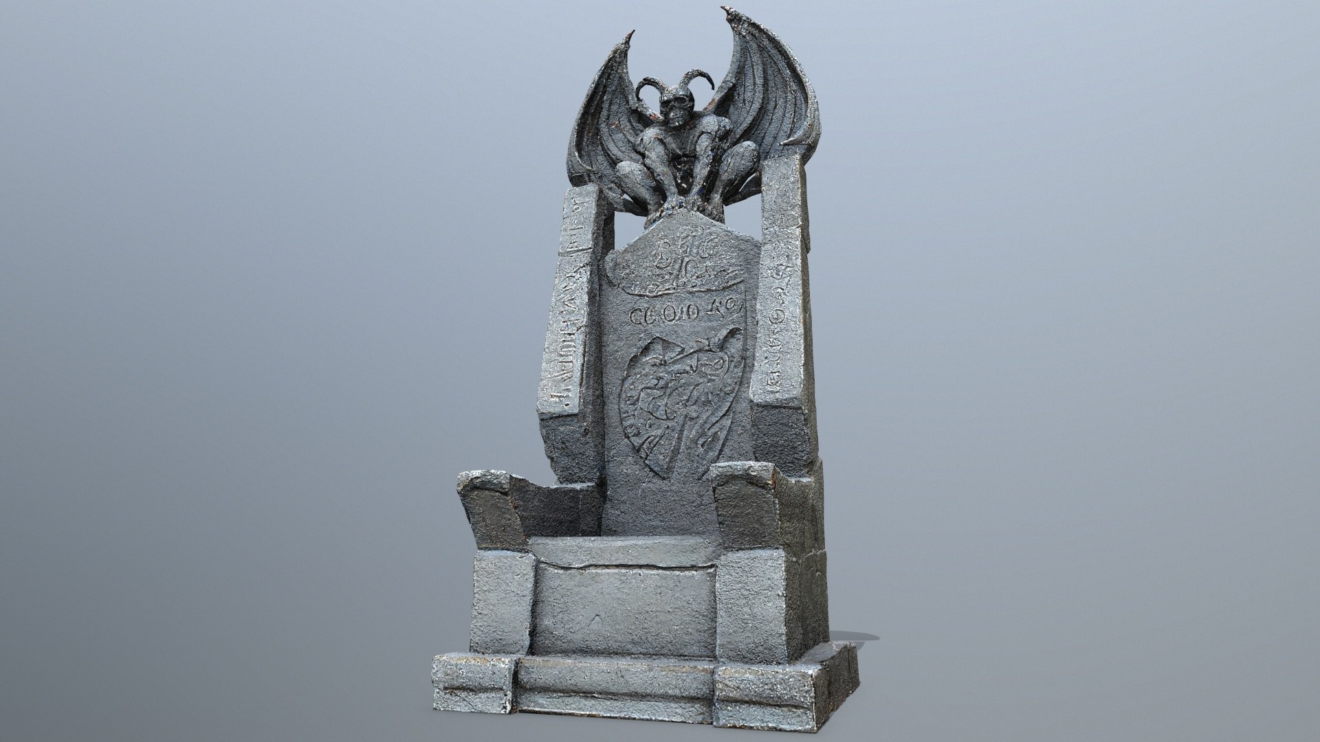 3D Model Devil Stone Throne - TurboSquid 2275815
