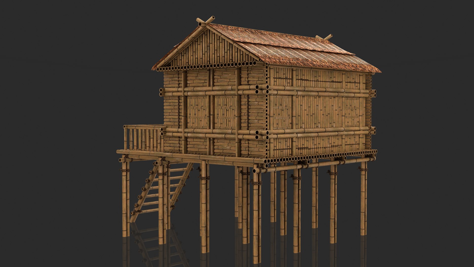 Bamboo House 4 - Jungle Hut 3D Model - TurboSquid 2342270