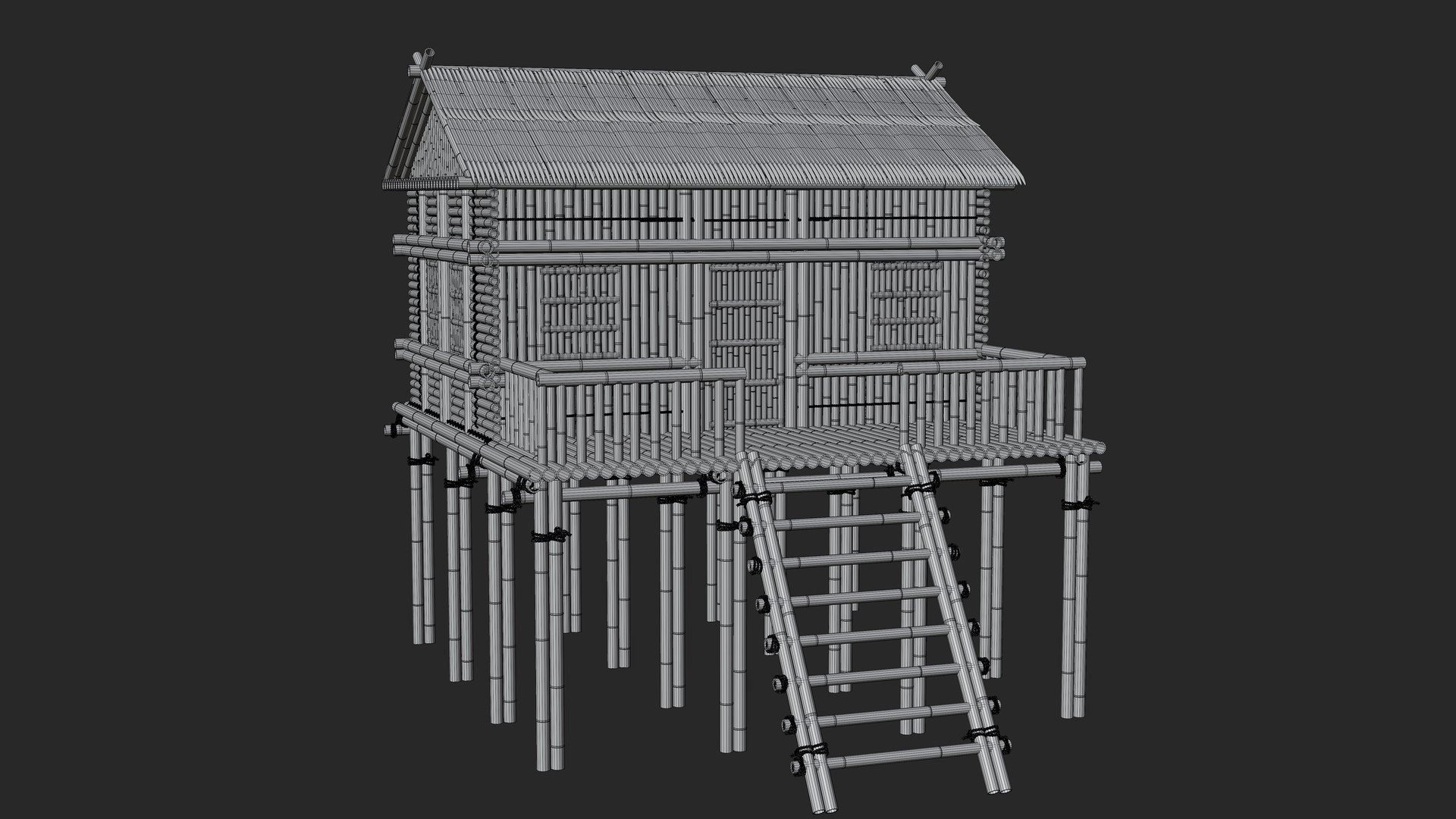 Bamboo House 4 - Jungle Hut 3D Model - TurboSquid 2342270