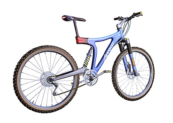 3d mountain bike blue bicycles model