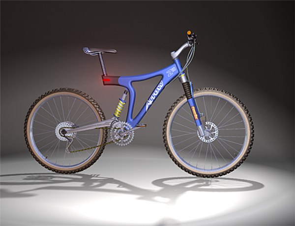 3d mountain bike blue bicycles model