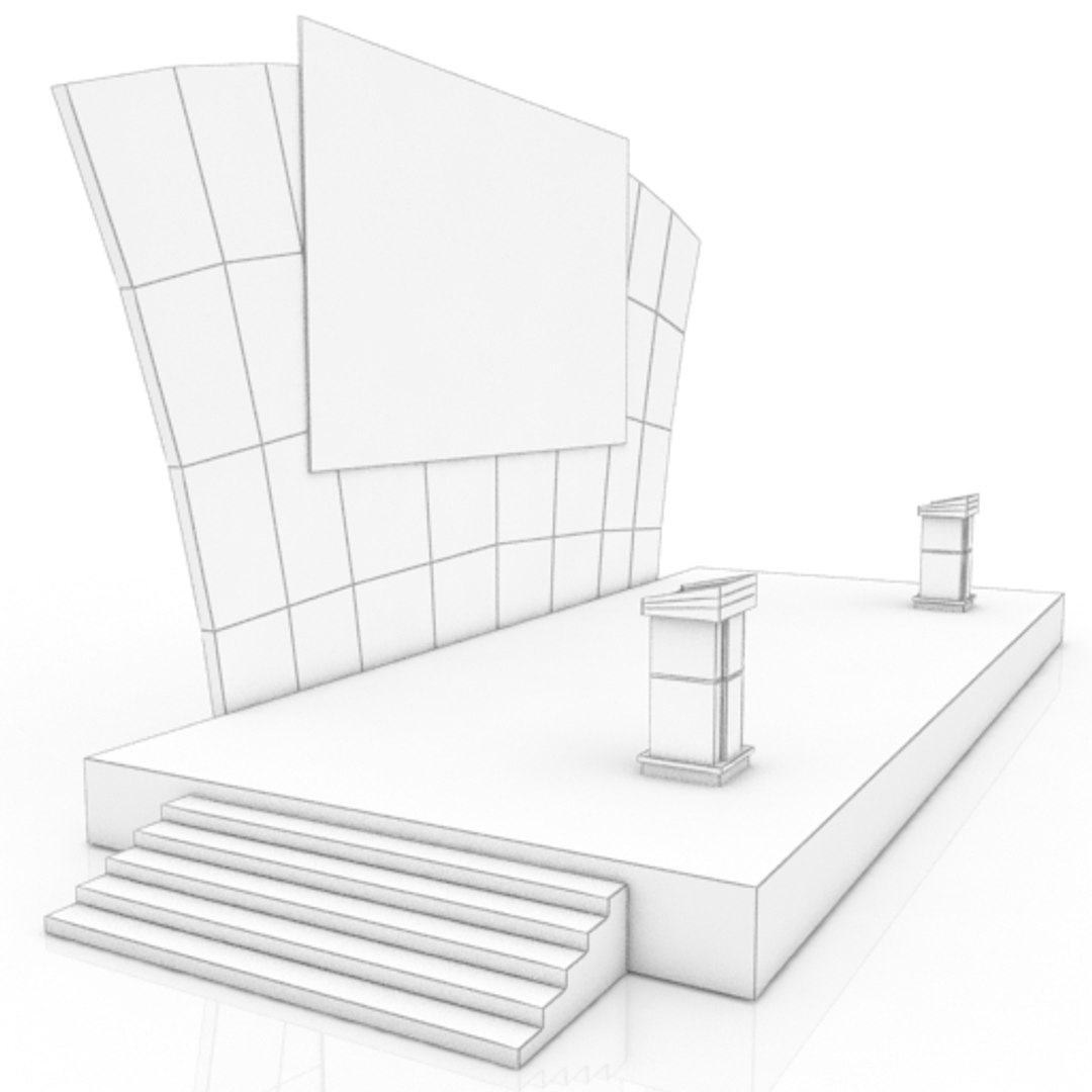 3D stage backdrop rostrum - TurboSquid 1325136