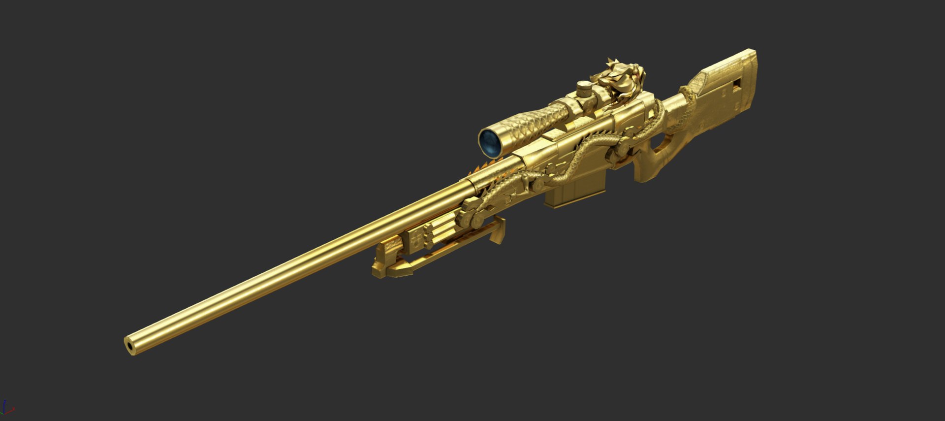 modelo 3d Gun AWP Ultimate Gold Handpainted Game Asset - TurboSquid 2101316