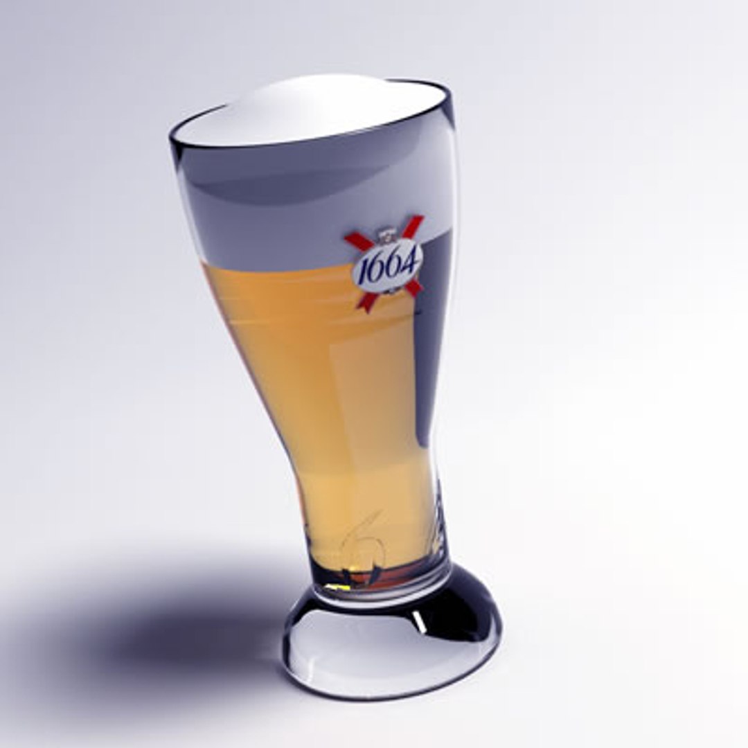 1664 Beer Glass 3d Model
