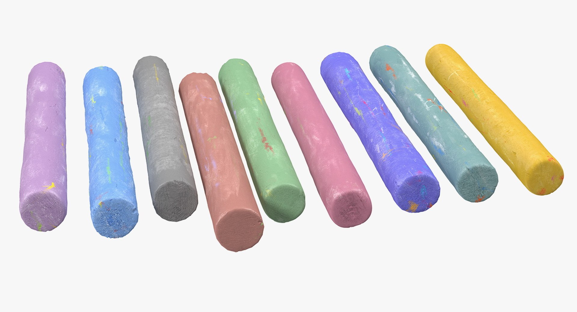 3D Coloured Playground Chalks Model - TurboSquid 1389062