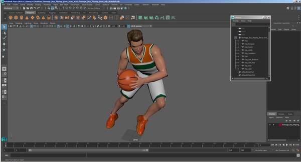 Teenage Boy Playing Pose model - TurboSquid 1762609