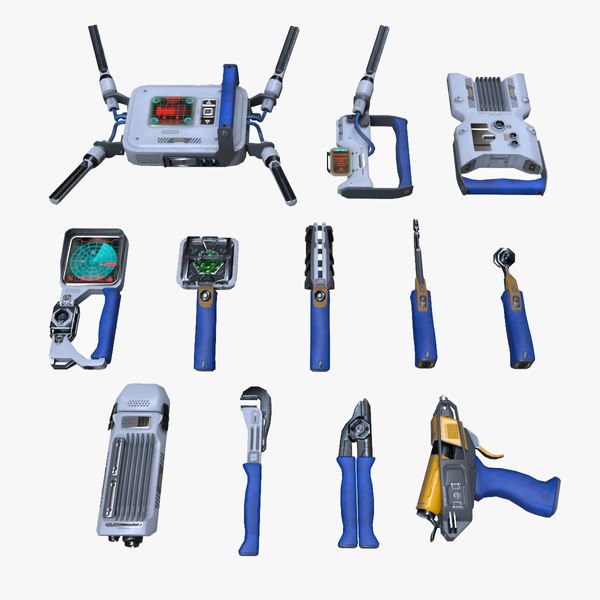 modelo 3d Toolkit sci-fi devices set - lowpoly PBR - TurboSquid 1957164