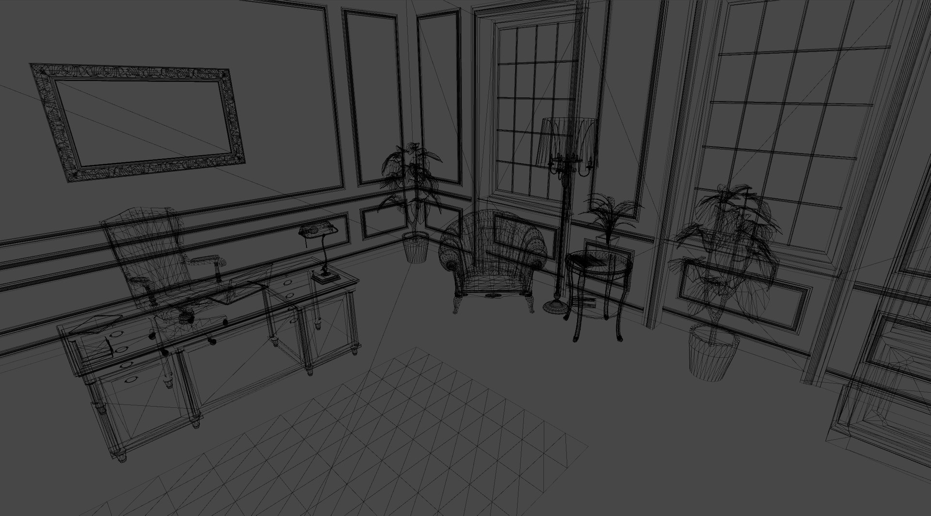 3D Classic Interior And Props Pack - TurboSquid 2134436