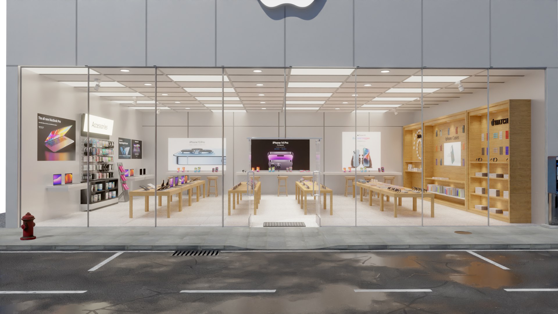 3D Apple Store 3D model model - TurboSquid 2113037