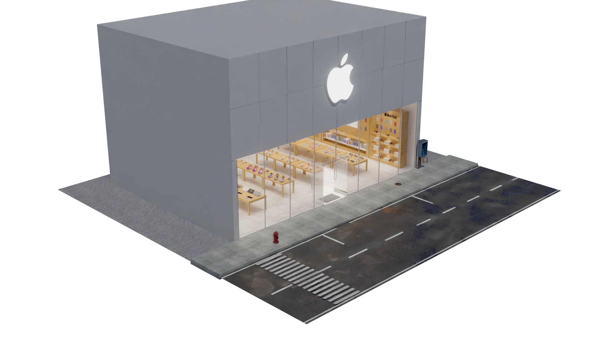 3D Apple Store 3D model model - TurboSquid 2113037