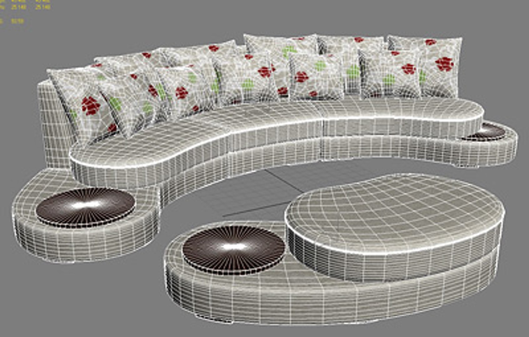 3d Model Curved Sofa Interior