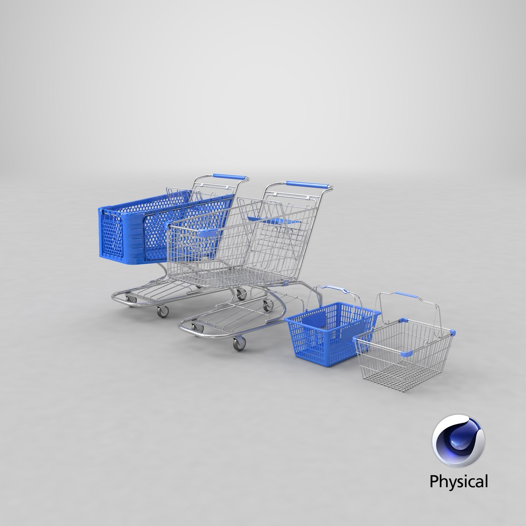 Two Detailed Shopping Carts Model - TurboSquid 2028291