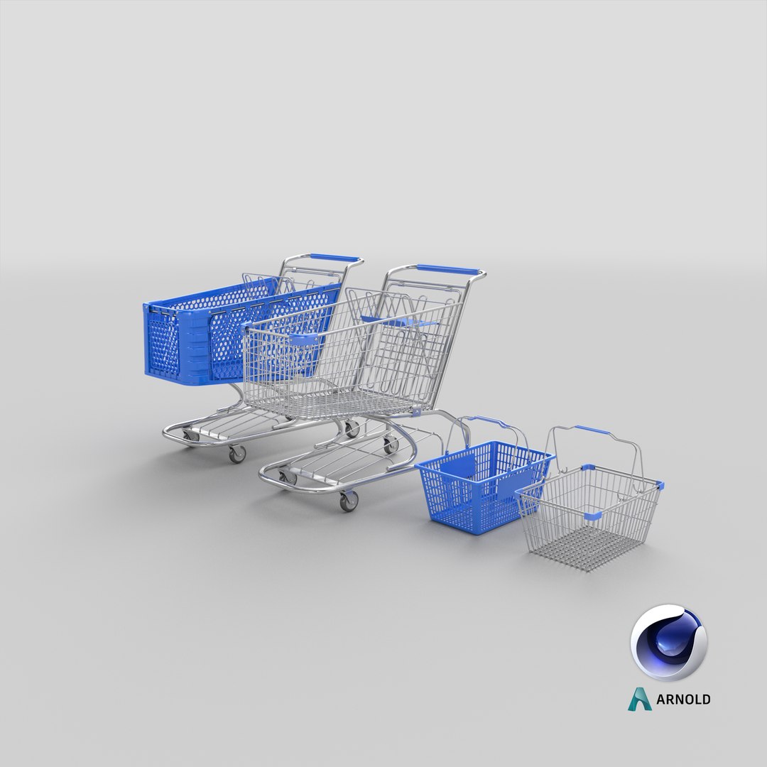 Two Detailed Shopping Carts Model - TurboSquid 2028291