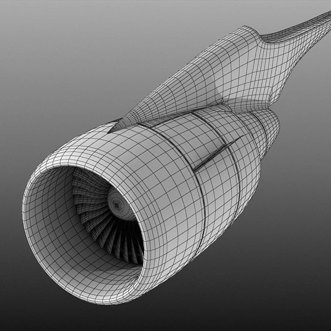 3d Cf6-80c2 Jet Engine Lite